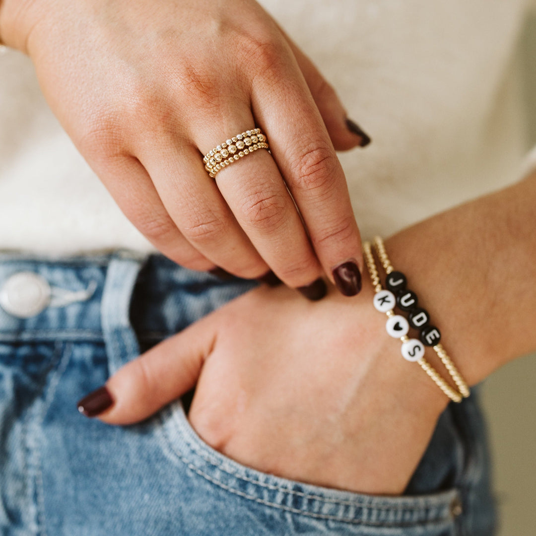 Personalised Bracelets | Custom Gold & Silver Bead Stacks – Ivy & Gold ...